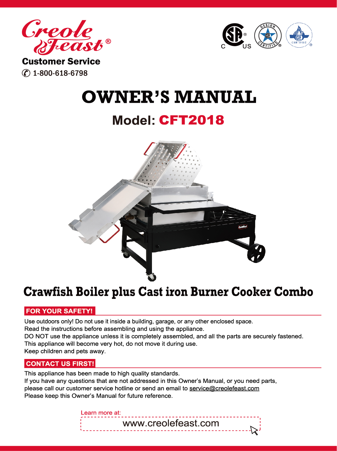 Creole Feast® CFT2018 Crawfish Jet Boiler & Cooker Combo - Creole Feast