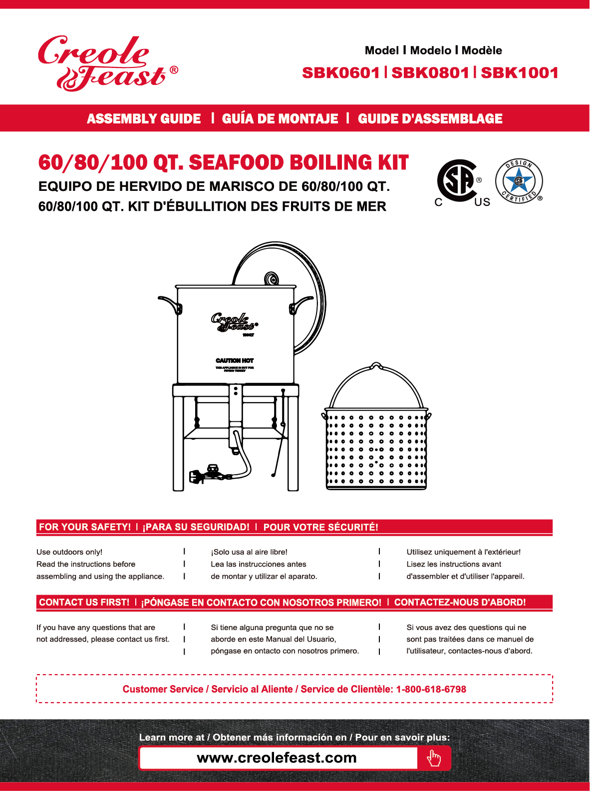 Creole Feast® SBK0601 60 Qt. Seafood Boiling Kit with Strainer - Creole ...